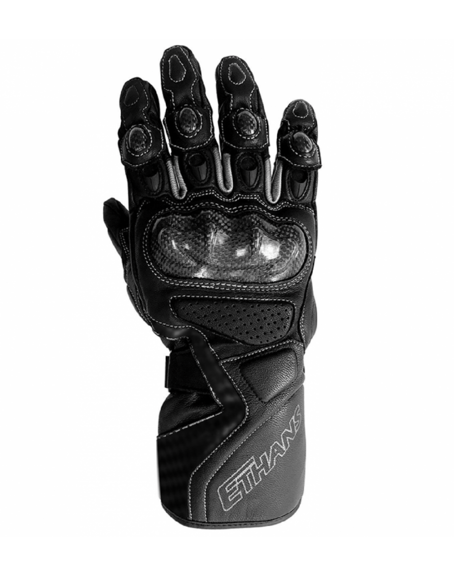 Ethan's ES910 長版真皮防摔手套 黑